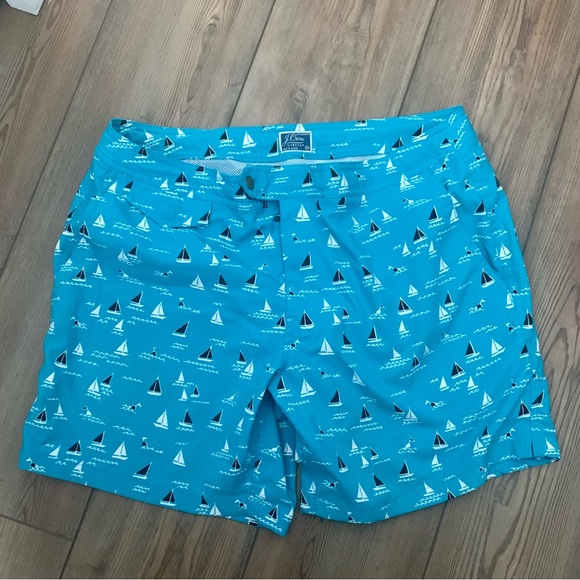 J. Crew | Swim | Jcrew Blue Sailboat Swim Trunks | Poshmark